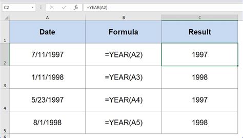 How To Use YEAR Function ExcelNotes