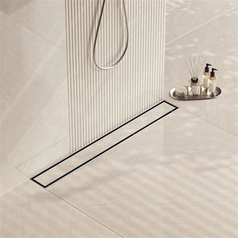 Neodrain 24 Inch Linear Shower Drain With 2 In 1 Flat And Tile Insert Cover Brushed 304