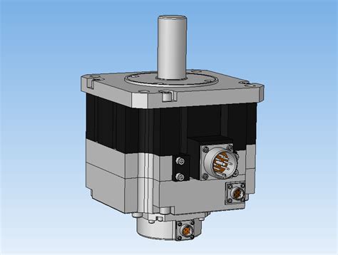 带制动器的交流伺服电机 Step 模型图纸下载 懒石网