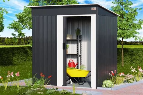 B WARE GERÄTEHAUS KLEIN 181x162x86 cm anthrazit Gartenhaus Haus Garten