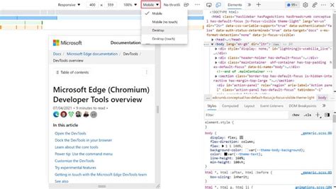 Emulate Mobile Devices Device Emulation Microsoft Edge Development