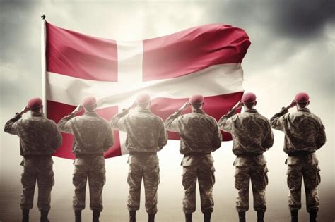 Um Grupo De Soldados Fica De Costas Na Frente De Uma Bandeira Da