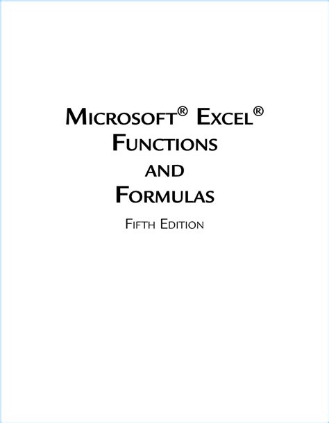 Microsoft Excel Functions And Formulas With Excel 2019 Office 365 5th