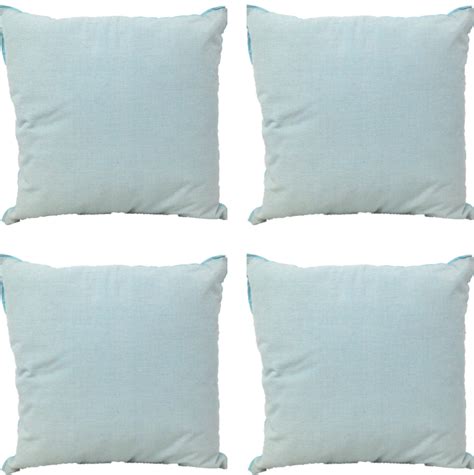 Pack Of 4 Frida Aqua Blue 50cm X 50cm Cushion Covers With Piping