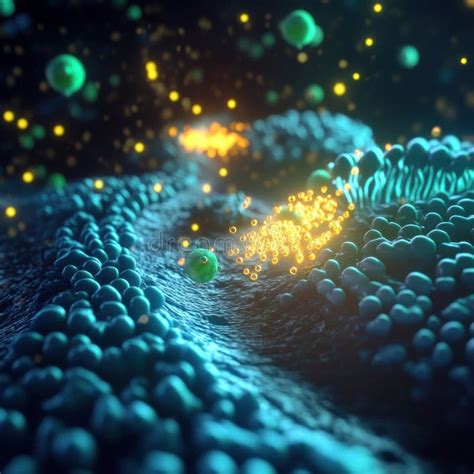 Viruses Invading Cells In A Vibrant Microscopic Landscape During