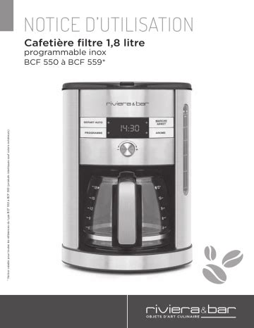 Manuel du propriétaire Riviera Et Bar BCF551 Cafetière programmable