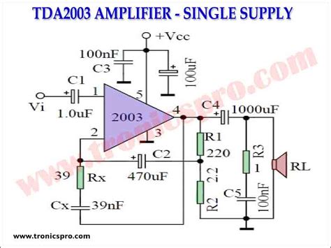 TDA2003 Amplifier Single Supply - Tronicspro - TRONICSpro