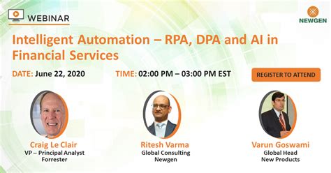 Newgen Webinar Intelligent Automation Rpa Dpa And Ai In Financial