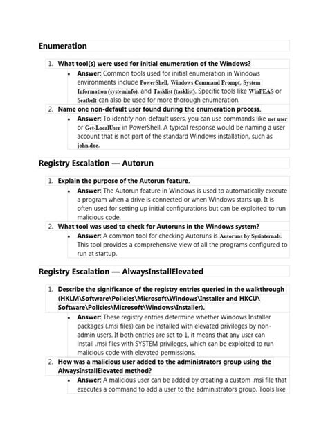 Enumeration Powershell Windows Command Prompt System Information Systeminfo Tasklist