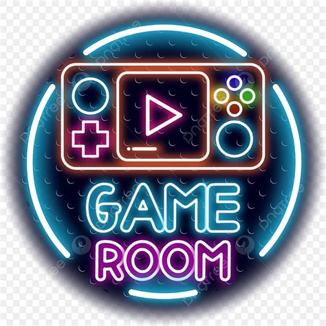 Gaming Console Vector Hd Images Neon Style Game Room With Console