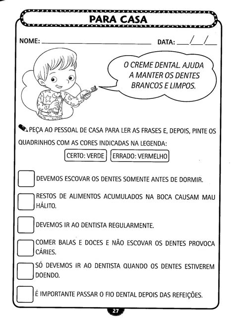 Plano de Aula Higiene e Saúde Higiene Bucal