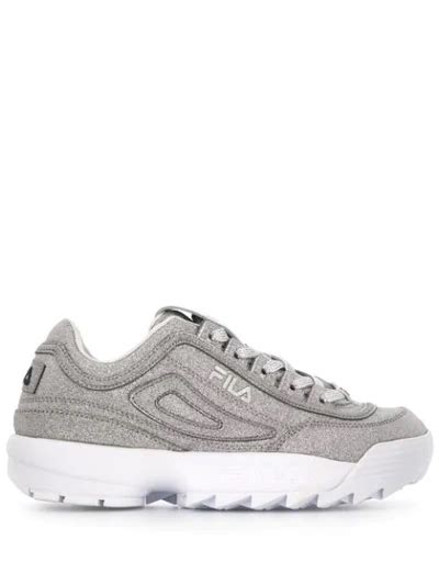 Fila Made In Italy Disruptor 2 Glitter Sneaker In Silver Modesens