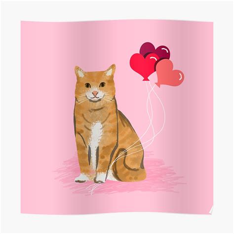 Orange Tabby Ginger Cats Valentines Day Balloons Hearts Cat Breeds