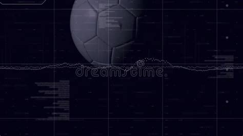 Animation Of Programming Language And Soccer Ball Moving On Black Background Stock Video Video