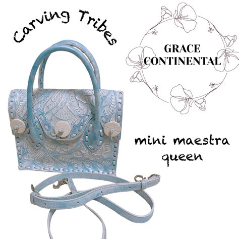 Grace Continental 美品 グレースコンチネンタル カービングバッグ ミニマエストラ クイーン ブルーの通販 By