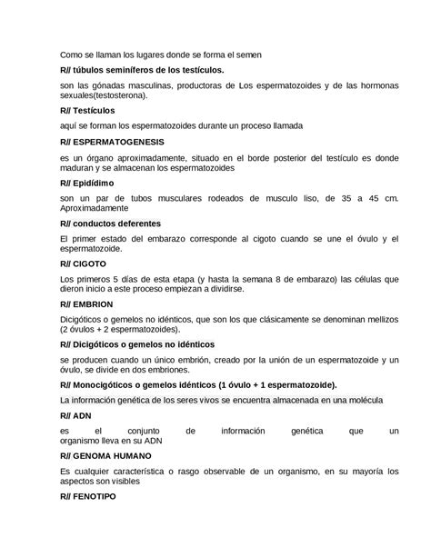 Respuestas Para Examen De Biologia Exámenes De Biología Docsity
