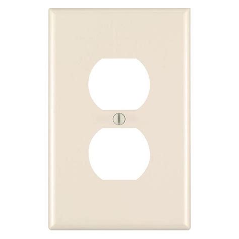 Leviton 1 Gang Midway Duplex Outlet Nylon Wall Plate Light Almond 10