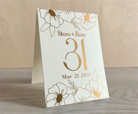 Fancy Table Numbers For Weddings