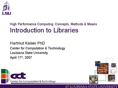 High Performance Computing Concepts Methods Means Introduction To