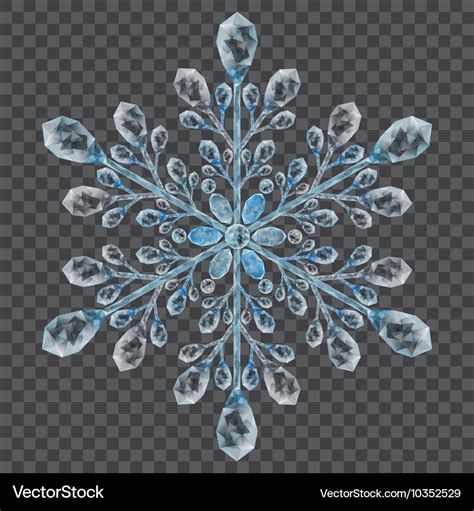 Big Translucent Crystal Snowflake Royalty Free Vector Image