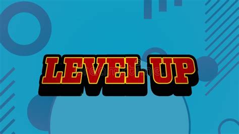Animation Of Level Up Text Over Pattern On Blue Background Stock Footage Video Of Level