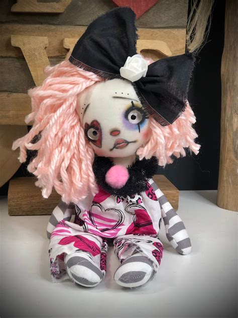 Cute Clown Creepy Cute Ooak Art Doll Art Dolls Doll Home Fabric