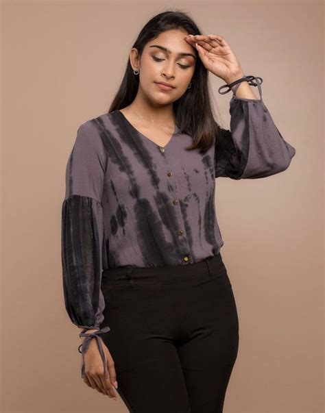 Amani Jane Puff Sleeve Tie Dye Printed Top Fashion Bug Online