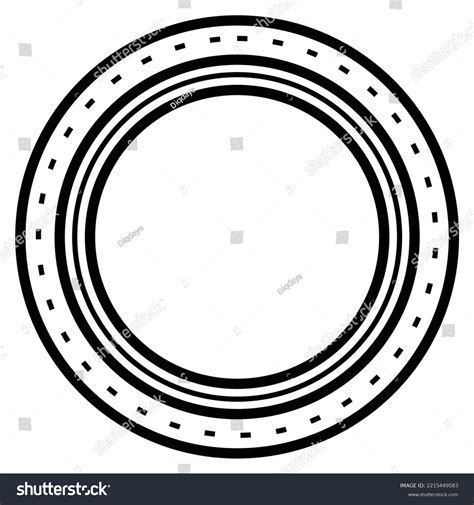 Circle Outline Pattern Border Frame Stock Vector Royalty Free 2215449583 Shutterstock