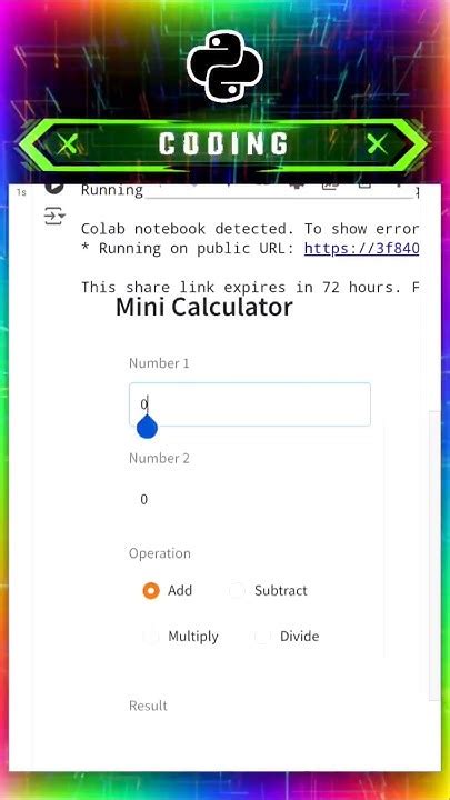 Python Mini Project Using Gradio Mini Calculator Python Pythonprojects Miniproject