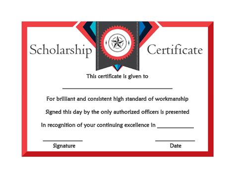 Scholarship Certificate Template