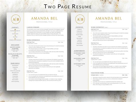 Modern Resume Template 2024 Elegant Professional Resume Template For