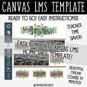 Canvas LMS Homepage Buttons Banners Templates Eucalyptus Customizable