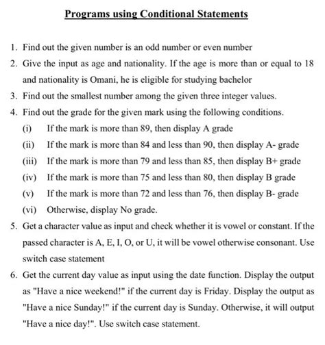Solved Programs Using Conditional Statements Find Out The Chegg