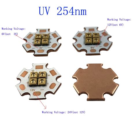 Uv 254nm 3v 6v 12v 4 In 1 Deep Uvc Led Ultraviolet Lamp Bulb Steriliza