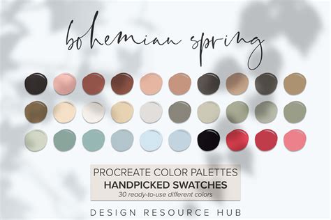 Procreate Color Palette Bohemian Spring Graphic By Design Resource Hub Creative Fabrica