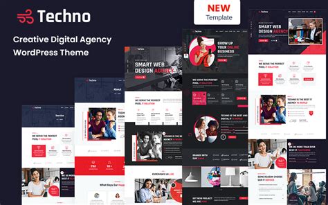 Techno Creative Agency Wordpress Theme On Behance