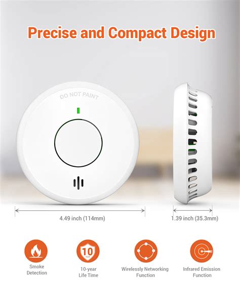 Jemay Wireless Interconnected Smoke Detectors Fire Alarm With 820 Ft