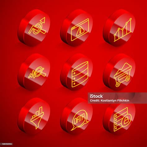 Set Line Search Data Analysis Browser With Exclamation Mark Pie Chart Infographic Server Coal