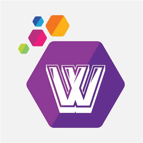 추상 W 문자 현대 초기 레터마크 로고 디자인 프리미엄 벡터