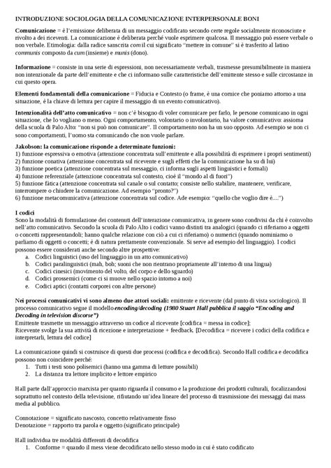 Sociologia Boni Docsity