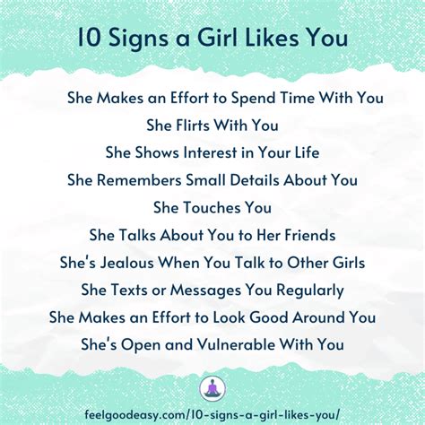 10 Signs A Girl Likes You Feel Good Easy