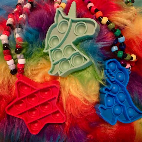 Pop It Toy Kandi Fidget Toy Kandi Necklaces Rave Jewelry Etsy