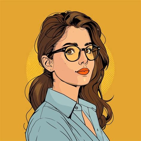 Premium Vector Pop Art Woman With Glasses Vector Illustration In