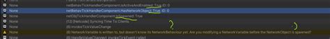 Uninitialized Network Variable Issue Unity Technologies Unity Netcode Gameobjects