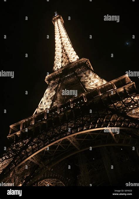 Eiffel Tower At Night Stock Photo Alamy