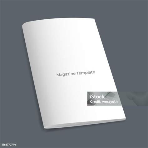 Gerçekçi Beyaz Kitap Şablon Arka Plan Kadar Mock Derginin Boş Kapağı