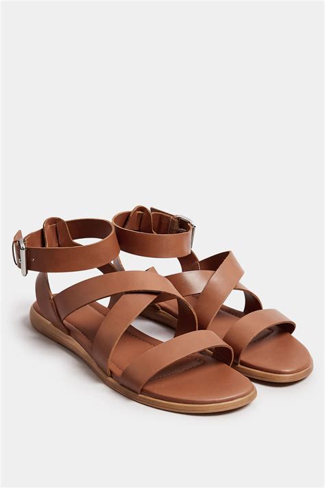 Spartiates Marrons Plates Pieds Extra Larges Eee Yours Clothing