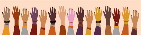 3월 8일 세계 여성의 날 페미니즘 여성은 인사말 카드를 함께 손 여자의 힘 자유 독립 평등을 위해 싸우십시오 벡터 그림입니다