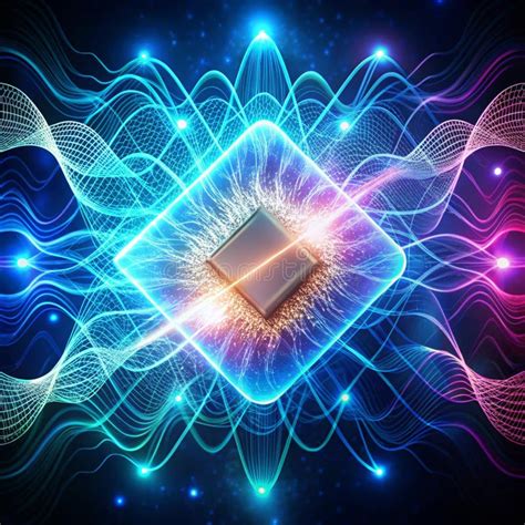 Quantum Ai Processor Generating Difurans Energy Waves Stock Illustration Illustration Of