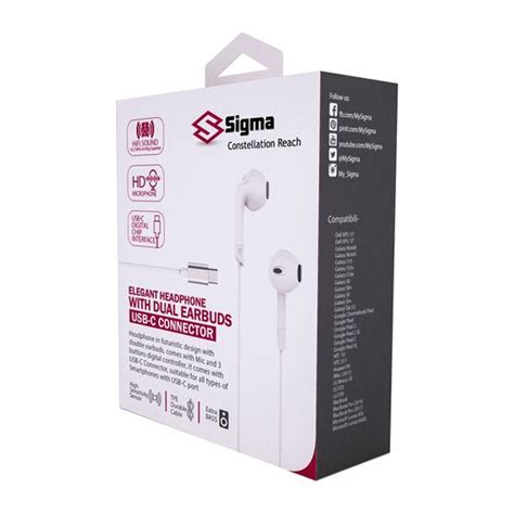 Headsets Wired Headsets USB C Connector Sigma Phone Accessories Power Banks Batteries